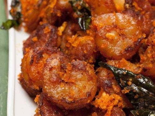 Kerala Prawns/Shrimp/Chemmeen/Konchu Fry Recipe | A Little Bit of Spice