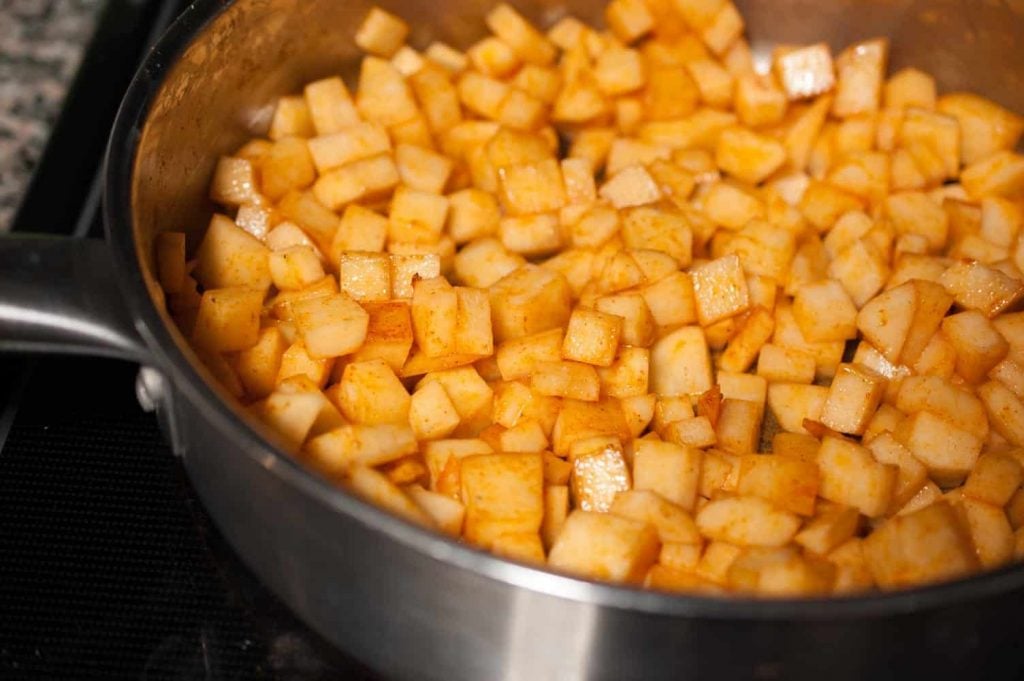 Potato Hash with Mushrooms, Chicken and Egg – Indian Style | A Little ...